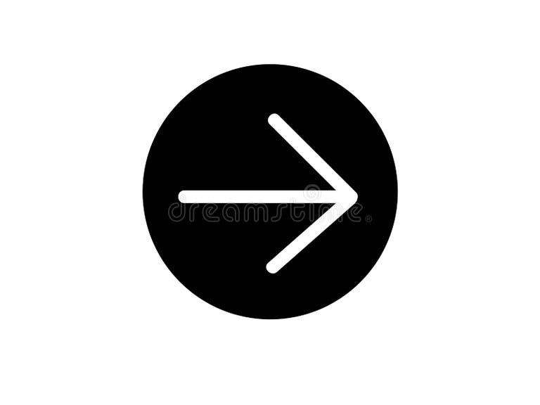 White Arrow in Black Circle. Stock Illustration - Illustration of color ...