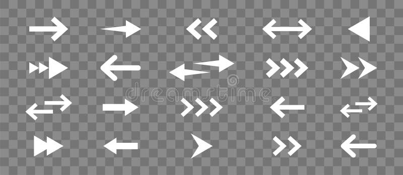 White Arrow Collection. Vector Illustration Stock Illustration ...