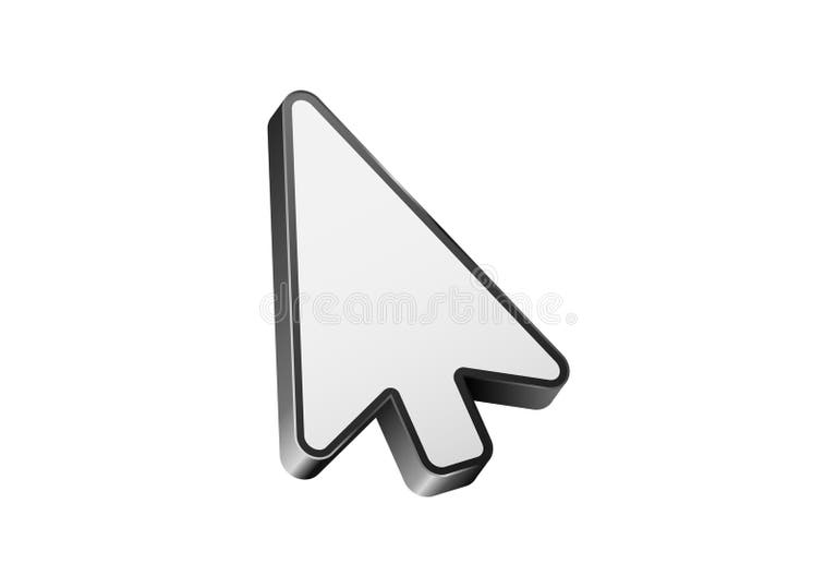 White Arrow Cursor Symbol with Black Outline Stock Vector ...