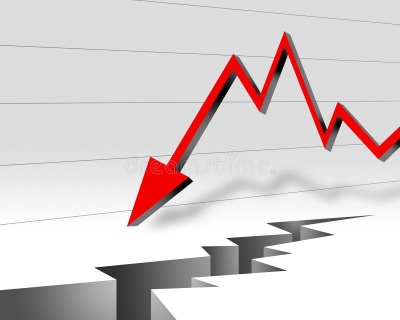 WHITE ARROW DOWN stock vector. Illustration of crash, bank - 8535163