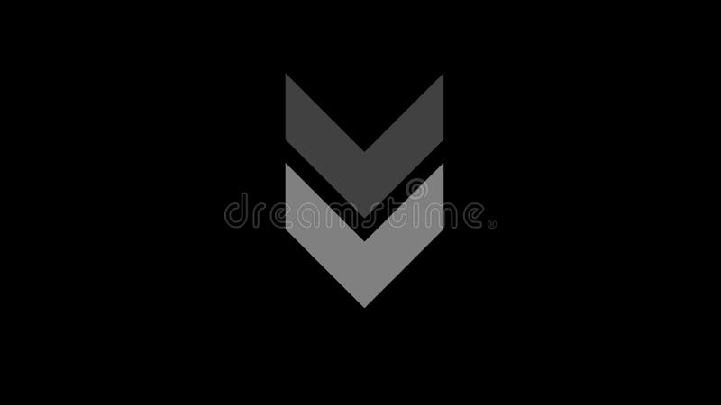 White Arrow Going Down Crash Decrease Animation Black Background Motion ...