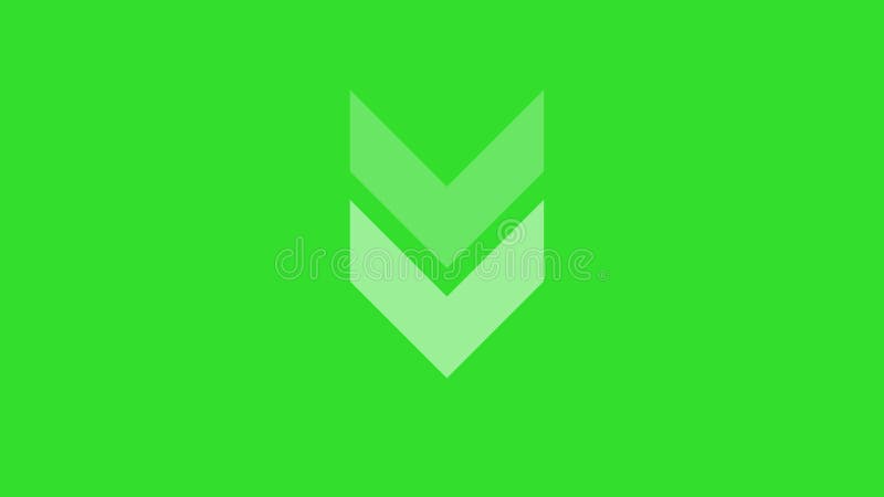 White Arrow Going Down Crash Decrease Animation Greenscreen Motion ...