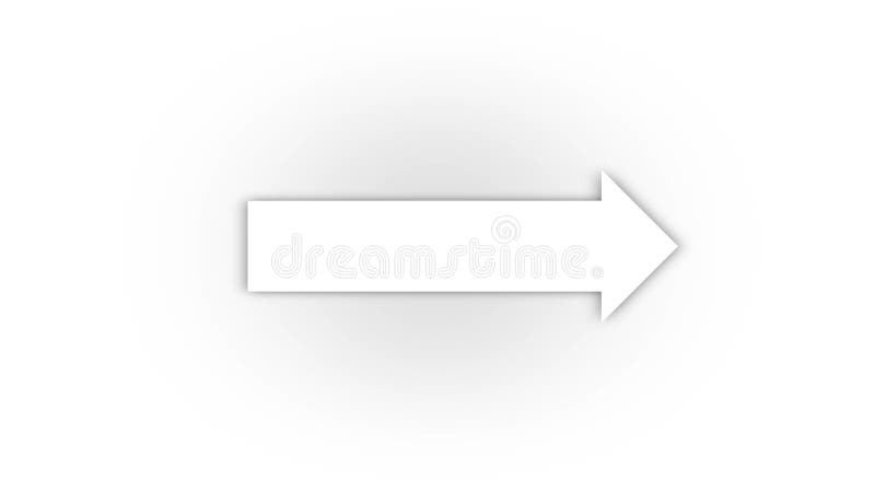 White Arrow Icon with Shadow Isolated on White Background. Stock ...