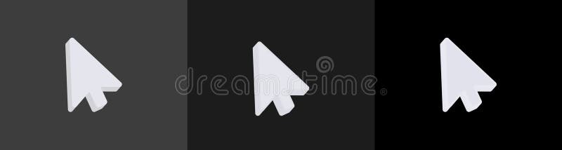 White Arrow Mouse Cursor Icon on Dark Backgrounds Stock Vector ...