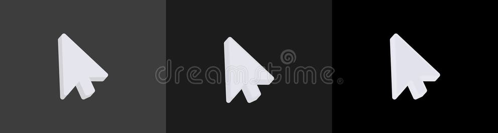 White Arrow Mouse Cursor Icon on Dark Backgrounds Stock Vector ...