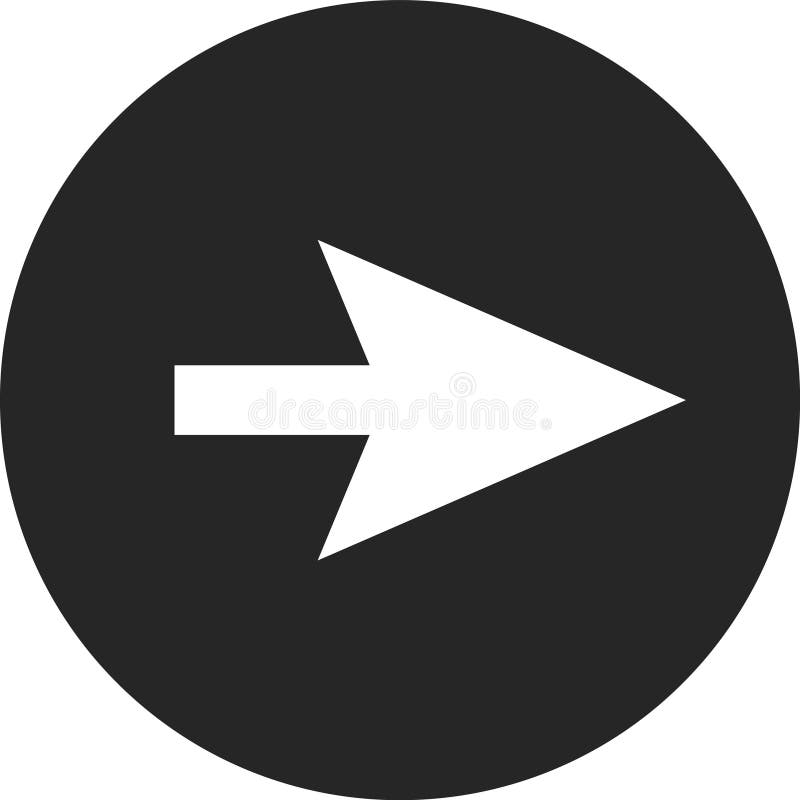 White Arrow Pointing Right within a Black Circle Serves As a Clear and ...