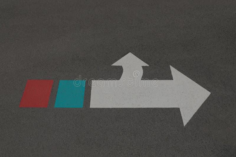 White-green-red Arrow Sign with Green and Red on the End. Stock Image ...