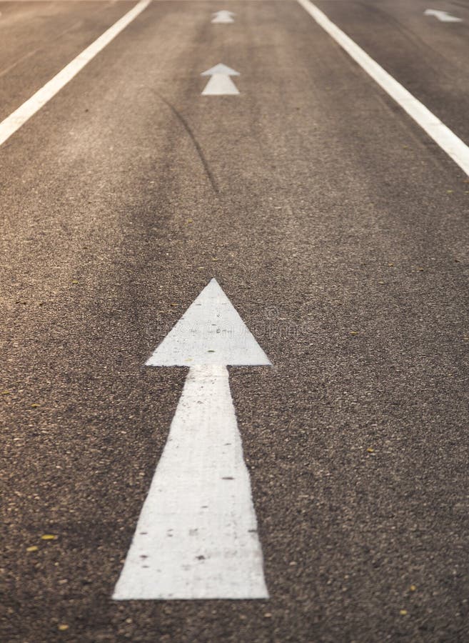 White arrow straight. stock photo. Image of street, urban - 61967248