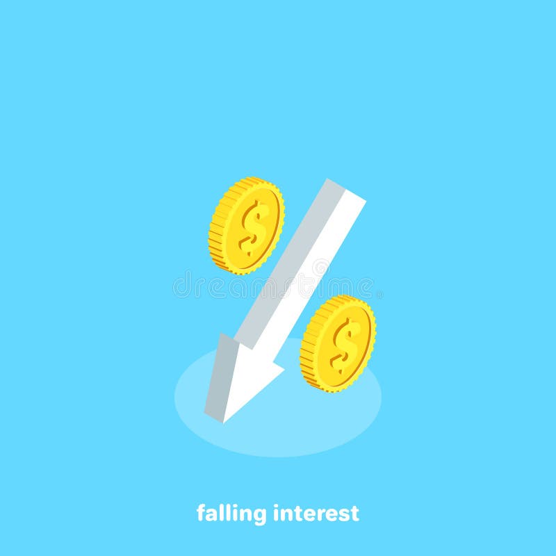 Falling interest stock vector. Illustration of icon - 185644490
