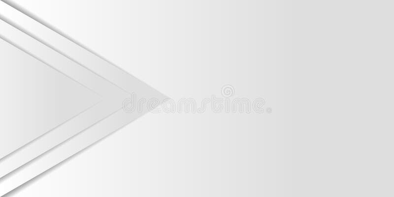 White Arrowhead Triangle. Gray Paper Cut Background Stock Vector ...