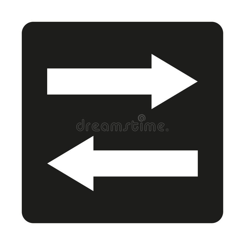 White Arrows Black Square. Vector Illustration Stock Vector ...