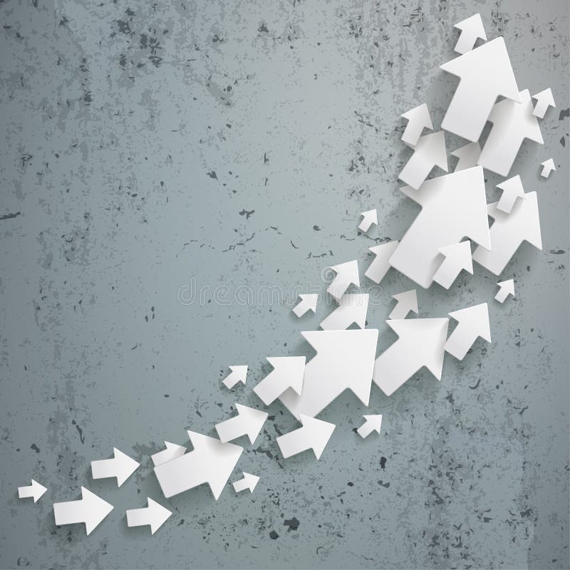 White Arrows Chart Concrete Stock Vector - Illustration of arrows ...