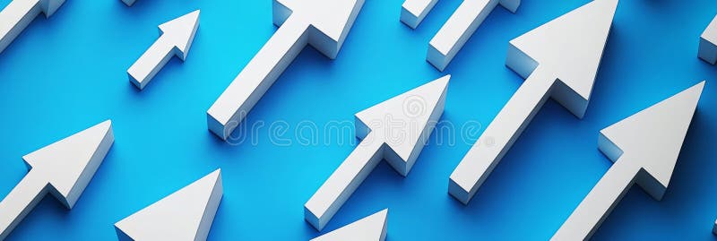 White Arrows Pointing in Different Directions on Blue Background ...