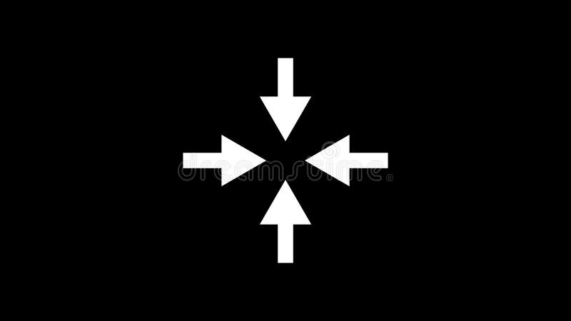 White Arrows Pointing To Center on Black Background Stock Footage ...