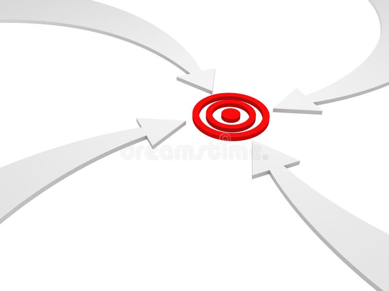 White Arrows and Red Target. Success Teamwork Stock Illustration ...