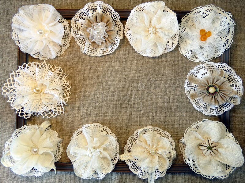 White Artificial Fabric Flowers Stock Photo - Image of petal, floral ...