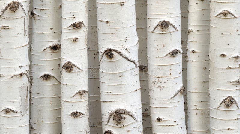 White Aspen Tree Trunks Close Up Texture Stock Illustration ...