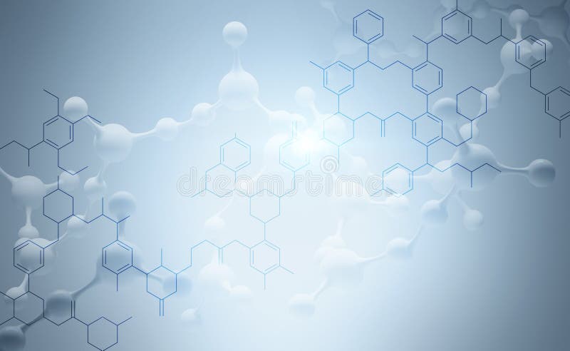 White Atom Models and Carbon Atomic Grid, Gray Stock Illustration ...
