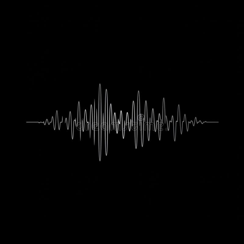 A White Audio Wave on a Black Background, Representing a Sound Waveform ...