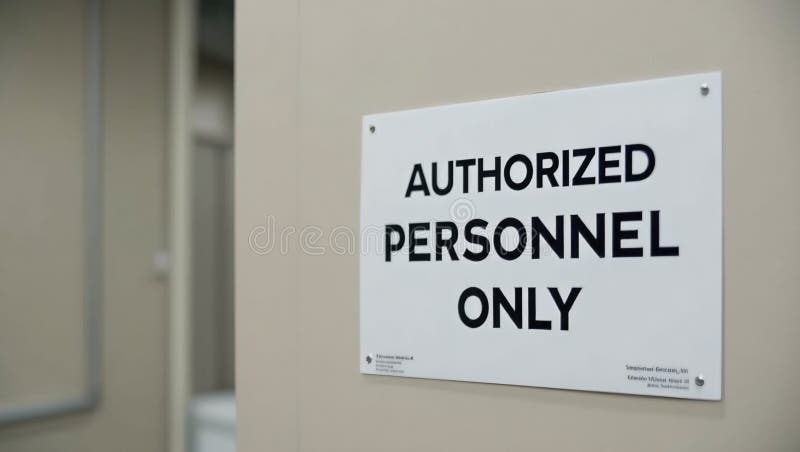 White Authorized Personnel only Sign on Industrial Wall Stock ...