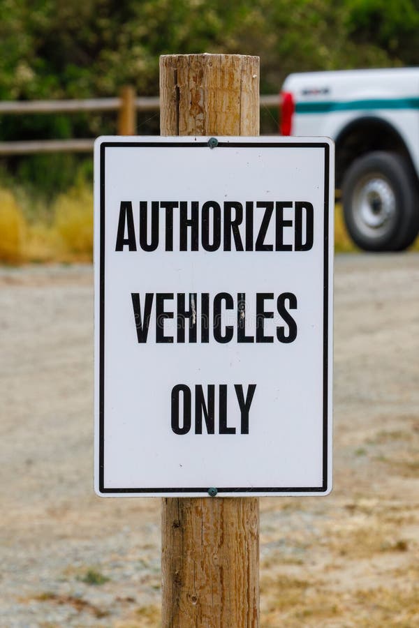 Authorized Vehicles only Sign Stock Photo - Image of symbol, road ...
