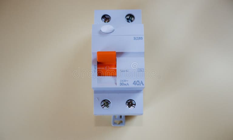 White, Automatic Differential Current Switch. Gray Background ...