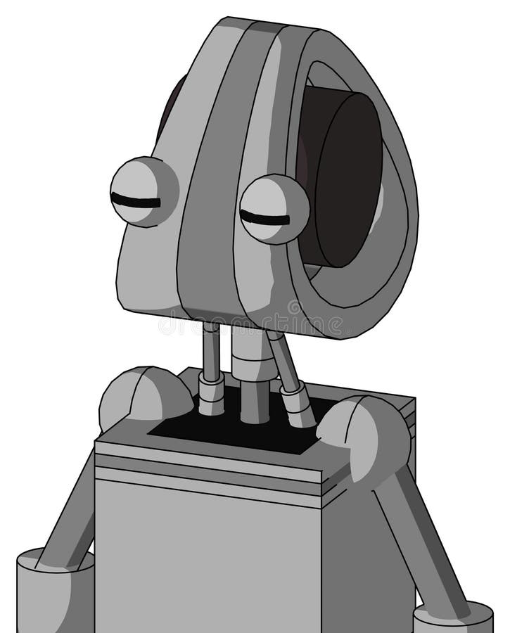 White Automaton with Droid Head and Two Eyes Stock Illustration ...