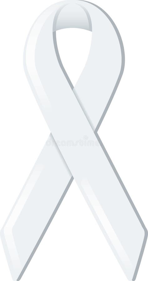 White Awareness Ribbon stock vector. Illustration of cause - 3312709