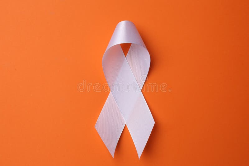 White Awareness Ribbon. Lung Cancer Awareness White Ribbon Bow on Man ...