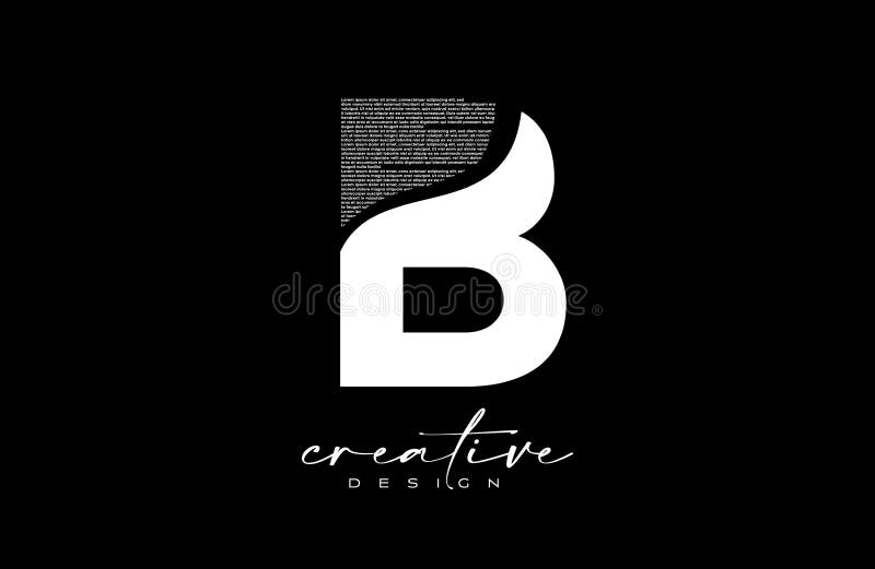 White B Letter Logo Design with Creative Letter B Made of Black Text ...