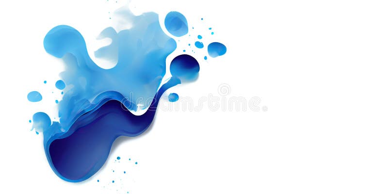 A White Backdrop with a Blue Smear of Liquid Paint. Stock Illustration ...