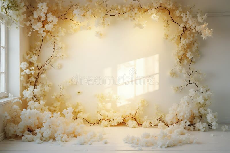 A White Backdrop with a White Flowers Stock Image - Image of rose ...