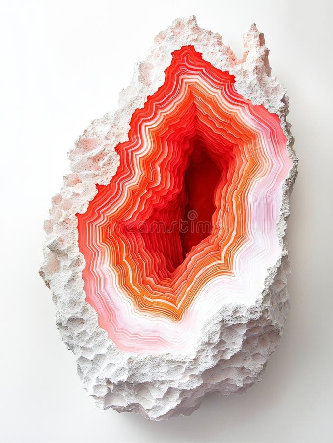 On a White Backdrop, a Fossilized Coral Piece Stands Out by Its ...