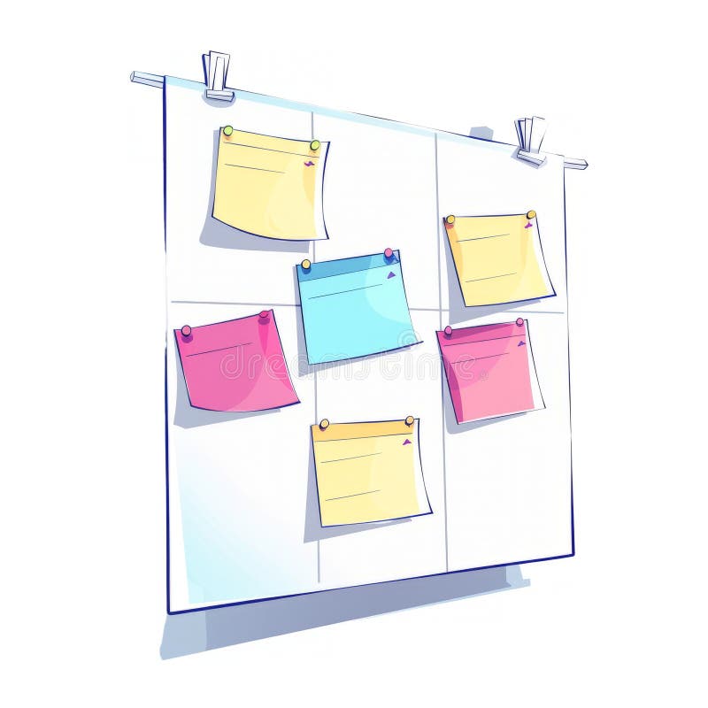 White Backdrop with a Kanban Board Framework, Highlighting the Flow of ...