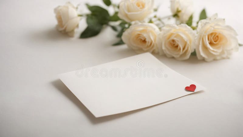 A White Backdrop with a Love Note or Greeting Card, Emphasizing ...