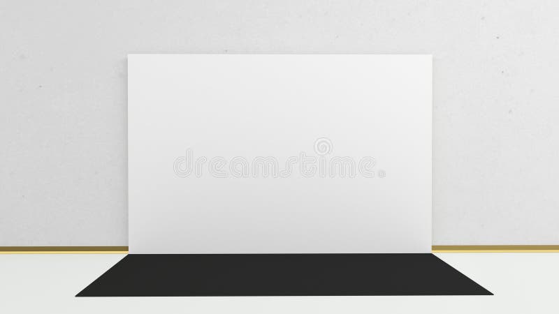 White Backdrop 3x5 Meters In Room With Grey Paint On Wall. 3d Render ...