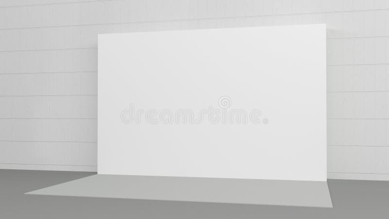 White Backdrop 3x5 Meters in Room with Grey Paint on Wall. 3d Render ...