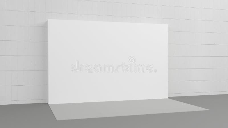 White Backdrop 3x5 Meters in Room with Grey Paint on Wall. 3d Render ...