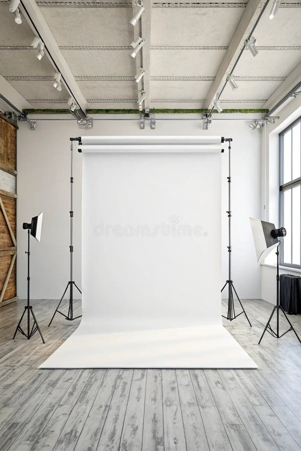 White Backdrop for Studio, Realistic Vector Stock Illustration ...