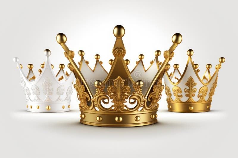 White Backdrop with Three Golden Crowns Stock Illustration ...