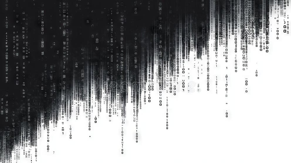 A White Background With An Abstract Binary Computer Code Matrix Showing Zeros And Ones Stock