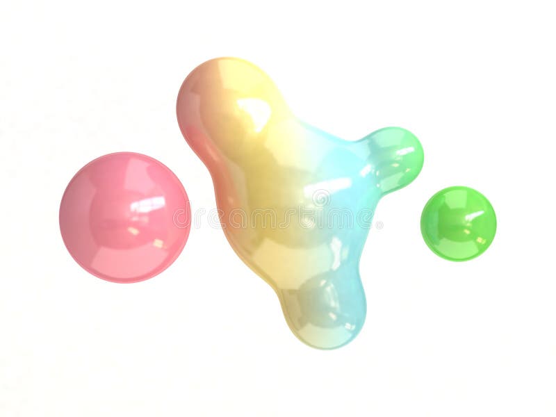 White Background Abstract Bubble Shape Colorful 3d Render Stock ...