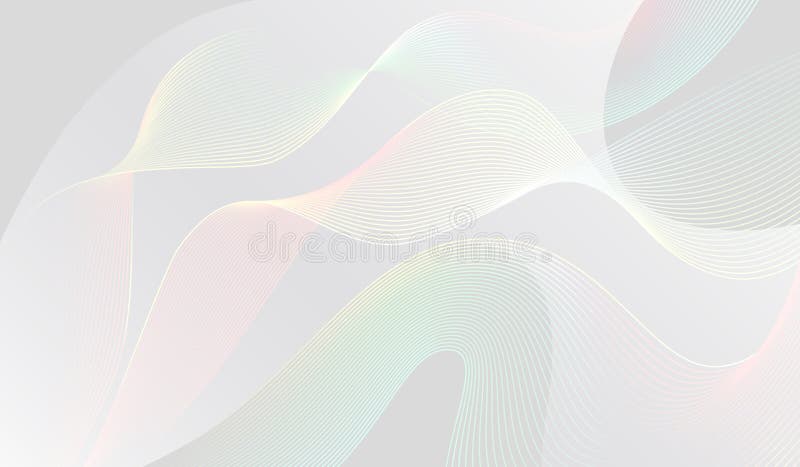 White Background with Abstract Gradient Waves. Line Minimal Pattern ...
