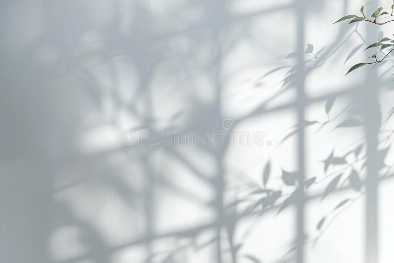 White Background with Abstract Shadows from the Window on the Right ...