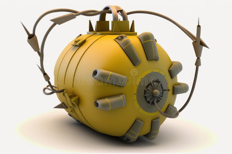 On a White Background, an Aerial Bomb Stock Illustration - Illustration ...