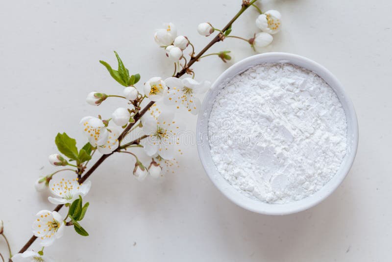 White Rustic Background with Alginate Mask. Top View Stock Photo ...