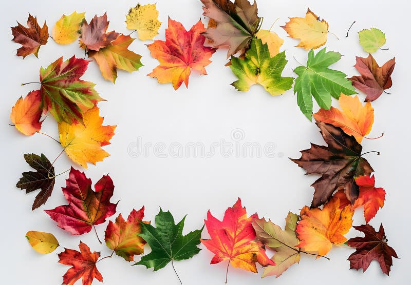 Autumn Leaves Frame - Fall Foliage Border Stock Illustration ...