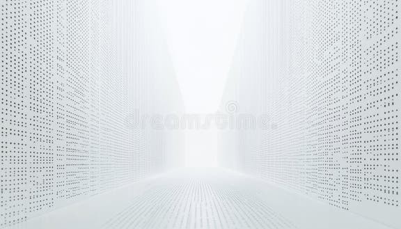White Background with Binary Code Numbers in Gray Digital Data Matrix ...