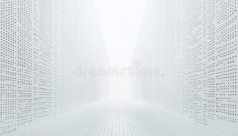 White Background with Binary Code Numbers in Gray Digital Data Matrix ...