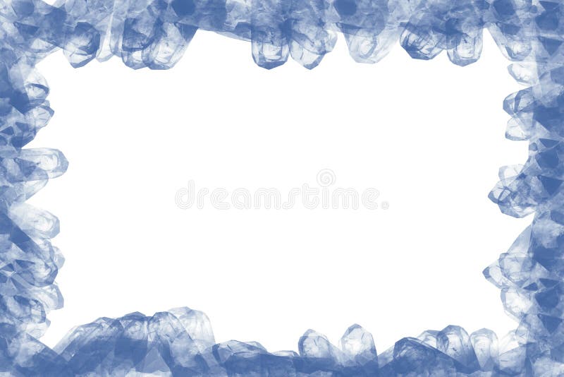 White Background with Blue Frame Crystal Pattern Stock Illustration ...